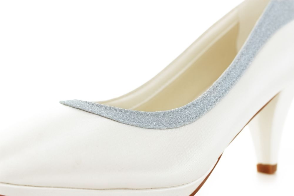 bequeme Brautpumps 838 ivory-silber | Gautsche
