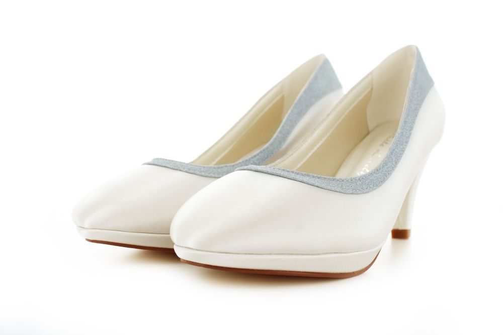 bequeme Brautpumps 838 ivory-silber | Gautsche