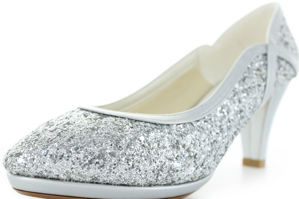 Erstaunlich Glitzer Pumps Silber Bild